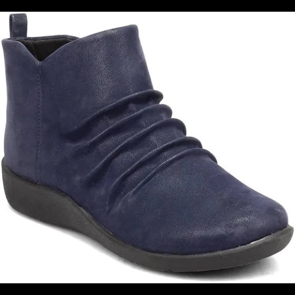 Clarks | Shoes | New In Box Clarks Ladies Sillian Gemma Navy Bootie ...